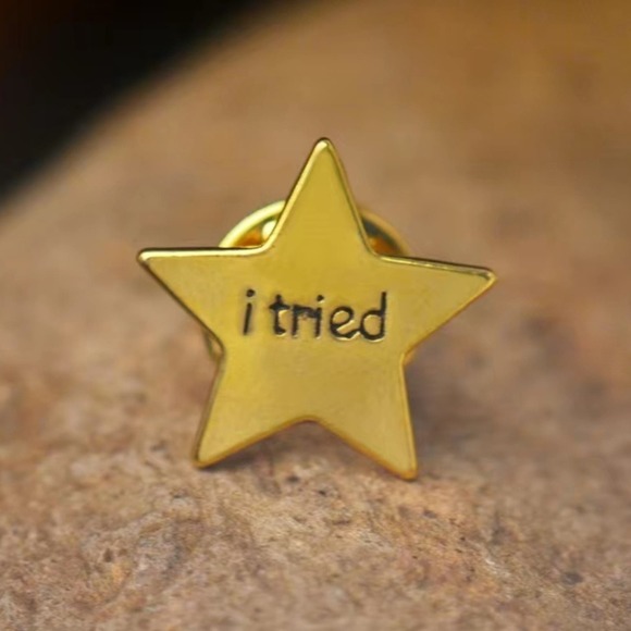 Closet Fairy | Jewelry | New I Tried Gold Star Lapel Pin | Poshmark